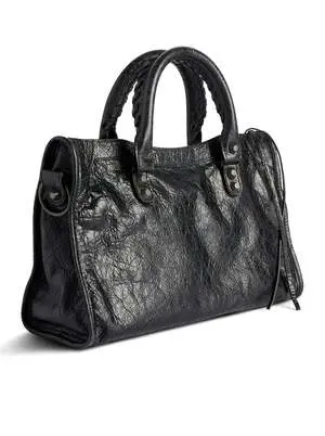 Balenciaga Small Arena Storico Lambskin Top Handle Bag - Black