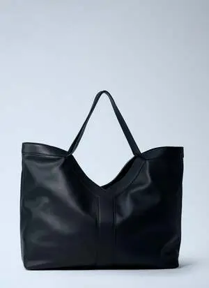 Saint Laurent Large Y-shaped Leather Tote Bag - Black