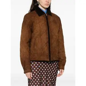 Miu Miu Quilted Lambskin Bomber Jacket With Corduroy Collar