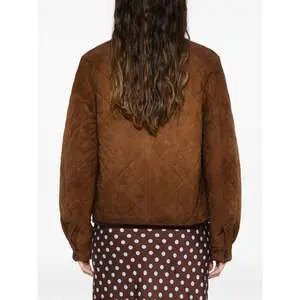 Miu Miu Quilted Lambskin Bomber Jacket With Corduroy Collar