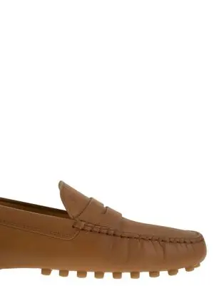 TOD'S Leather Moccasin With Rubber Sole - Multicolor