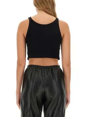 Palm Angels Cropped Tank Top - Black