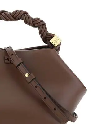 GANNI Small Hexagonal Handbag With Braided Top Handle And Butterfly Applique