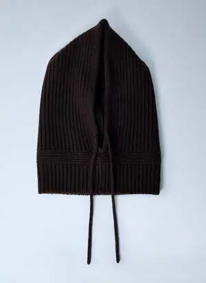 Miu Miu Logo Motif Beanie Hat - Brown
