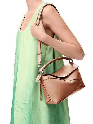 Loewe Small Puzzle Edge Bag In Classic Calfskin Leather - Tan