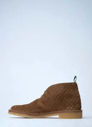 Gucci Gg Suede Lace-up Boots