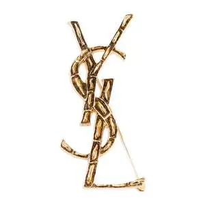 Saint Laurent Opyum Textured Coco Brooch - Silver