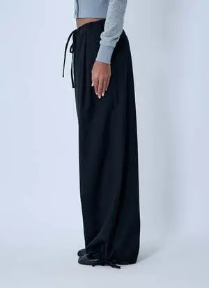 Marni Wool Wide-leg Pants With Drawstring Waist