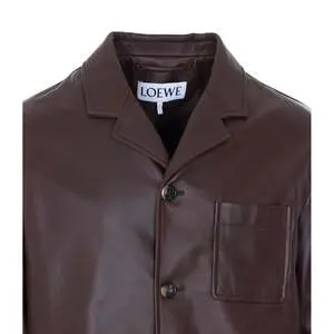 Loewe Leather Workwear Jacket - Brown