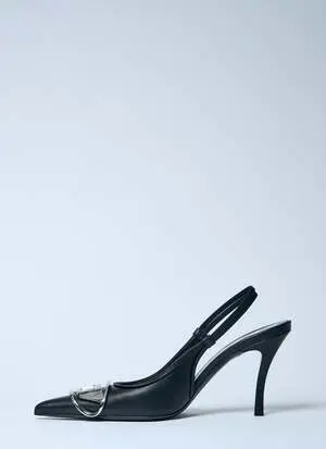 DIESEL® D-venus Sb Leather Pumps With Logo Hardware