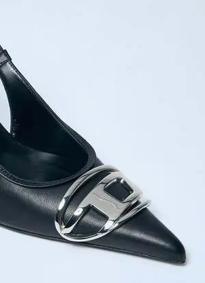 DIESEL® D-venus Sb Leather Pumps With Logo Hardware - Black