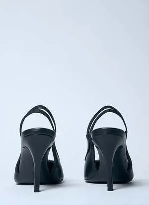 DIESEL® D-venus Sb Leather Pumps With Logo Hardware - Black