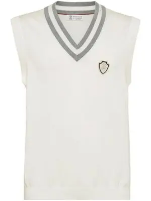 Brunello Cucinelli Logo Cotton Vest - Multicolor
