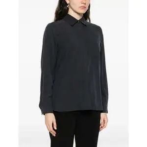 Max Mara Silk Shirt With Chest Pocket - Blue