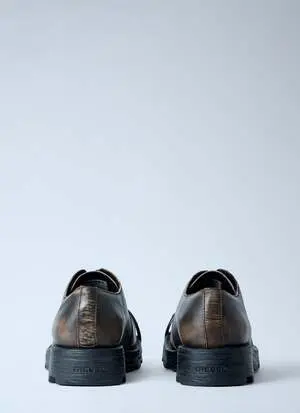 DIESEL® Derby Shoes With Rubber Sole Detailing - Brown