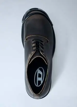 DIESEL® Derby Shoes With Rubber Sole Detailing - Brown