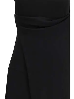 Ami Long Jersey Dress With Lavallière Detail