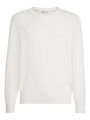 Brunello Cucinelli Textured Cotton Crewneck Sweater - Multicolor