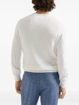 Brunello Cucinelli Textured Cotton Crewneck Sweater - Multicolor