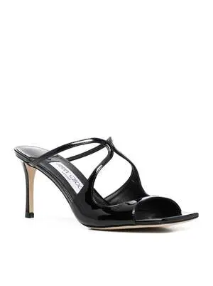 JIMMY CHOO Anise 75mm Shiny Leather Sandals - Multicolor