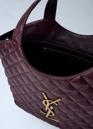 Saint Laurent Icare Maxi Quilted Leather Tote With Gold Tone Logo Hardware