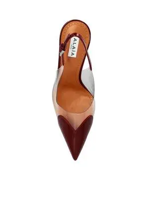 Alaïa Le Cœur Slingbacks In Patent Calfskin