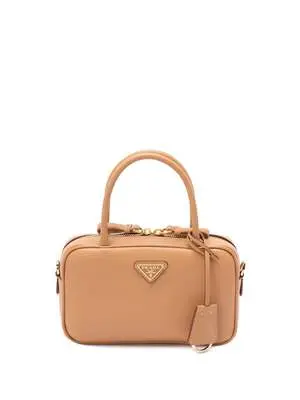 Prada Calf Leather Satchel Bag With Gold Tone Hardware - Multicolor
