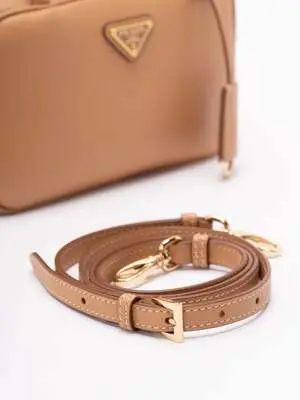 Prada Calf Leather Satchel Bag With Gold Tone Hardware - Multicolor