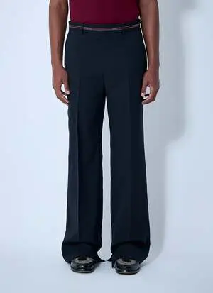 Gucci Tailored Wool Grain-de-poudre Pants - Blue