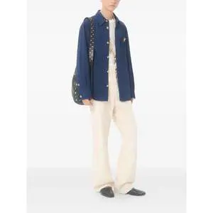 Valentino Garavani Cotton Gabardine Shirt Jacket - Blue