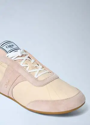 Chloé Kick Sneakers In Mixed Materials - Pink