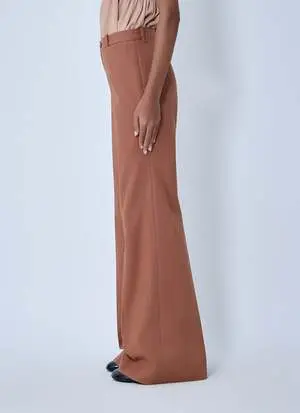 Chloé High Rise Flared Cotton Canvas Pants