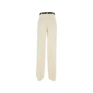 Max Mara Neutrals Wide Leg Belted Trousers