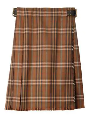 Burberry Plaid Wool Skirt - Multicolor