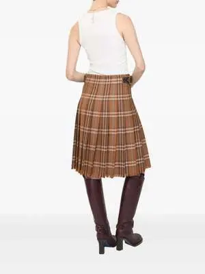 Burberry Plaid Wool Skirt - Multicolor