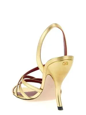 Valentino Garavani Laminated Nappa Sandals - Gold
