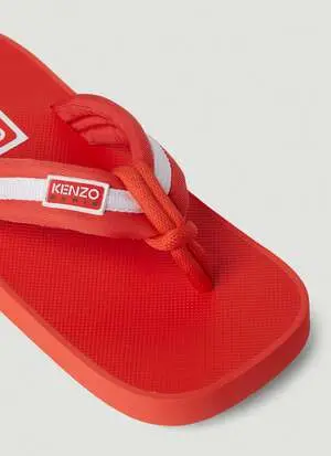 Kenzo Logo Patch Flip Flops