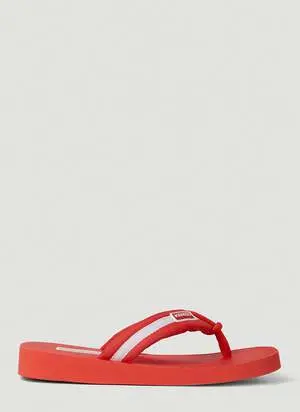 Kenzo Logo Patch Flip Flops - Red