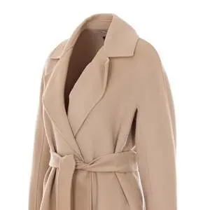 Max Mara Belted Wool And Silk Blend Coat - Cream