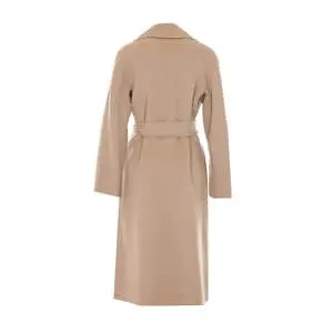 Max Mara Belted Wool And Silk Blend Coat - Cream