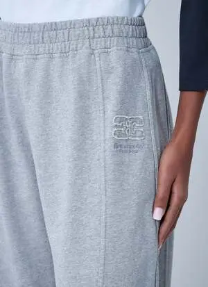 GANNI Cotton Jersey Straight-leg Track Pants - Gray