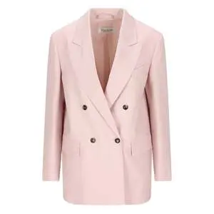 Max Mara Double-breasted Peak Lapel Blazer - Gray