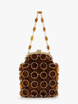 Cult Gaia Cult Gaia Brielle Pearl Embellished Leather Wristlet Multicolor