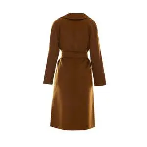 Max Mara Belted Long-sleeve Wool Blend Coat - Brown