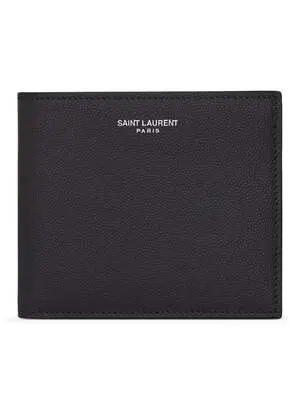 Saint Laurent East/west Textured Leather Wallet - Black