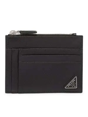 Prada Saffiano Leather Card Holder - Black
