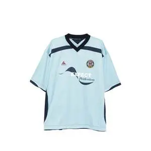 Martine Rose V-neck Striped Short Sleeve T-shirt - Blue