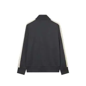 Palm Angels Zip Up Bomber Jacket With Striped Detail