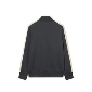 Palm Angels Zip Up Bomber Jacket With Striped Detail - Gray
