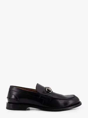 Gucci Leather Loafers With Horsebit Detail - Black